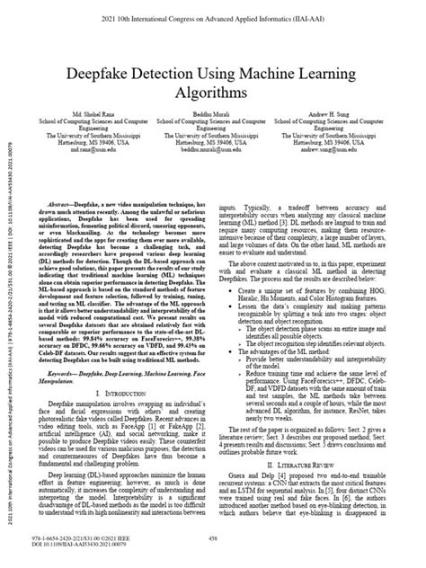 Deepfake Detection Using Machine Learning Algorithms Pdf Machine Learning Learning