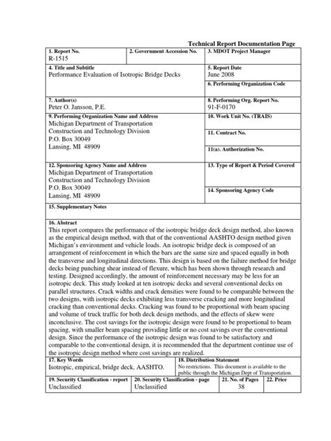 Mdot Research Report R1515 239284 7 Pdf Bending Bridge