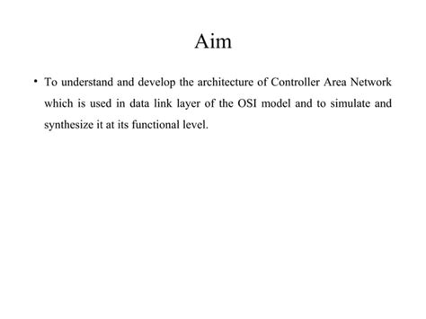 Controller Area Network Protocol Ppt