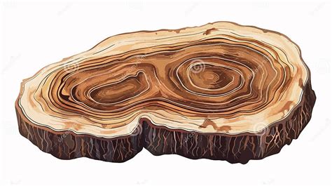 Round Wooden Slice With Bark Texture For Design Projects And Crafts Stock Vector Illustration
