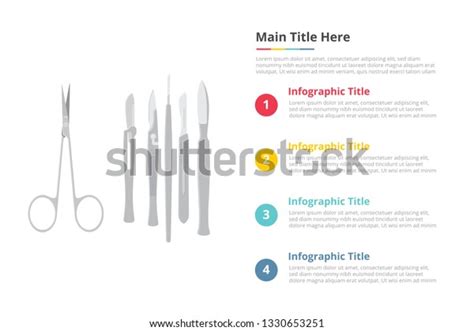 Surgery Surgical Instruments Tools Infographics Template Stock Vector