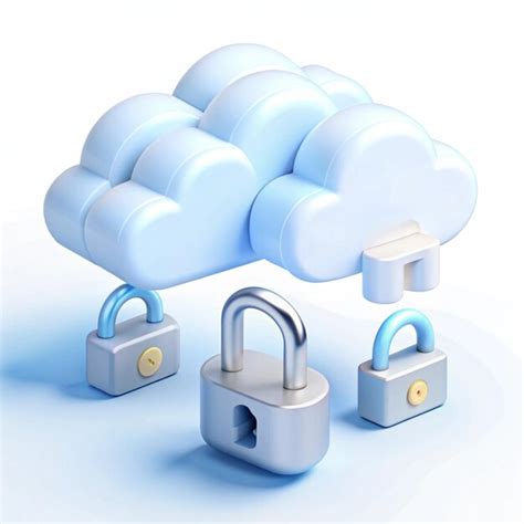 Premium Photo 3d Set Of Cloud Protection Cloud Security Concept Open