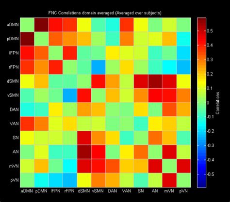 Internetwork Functional Connectivity Matrix Hot Tones Represent