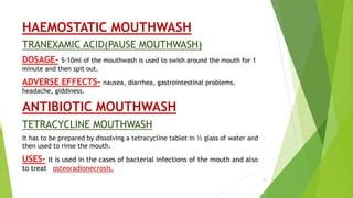 Mouthwashes In Oral Lesions Pptx