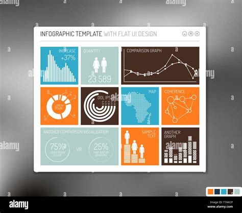 Vector Flat User Interface Ui Infographic Template Design Stock