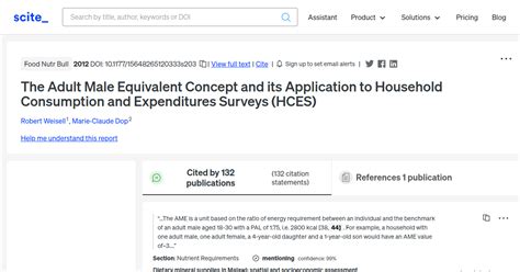 The Adult Male Equivalent Concept And Its Application To Household Consumption And Expenditures