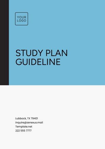 Free Professional Study Plan Guideline Template To Edit Online