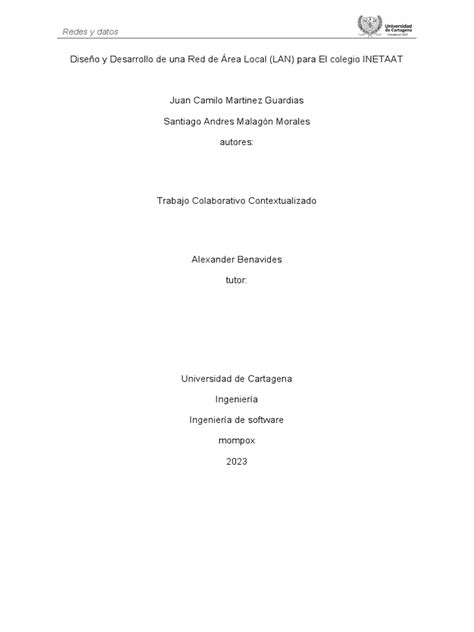 Diseño De Red Lan Para Colegio Inetaat Pdf Red De Computadoras