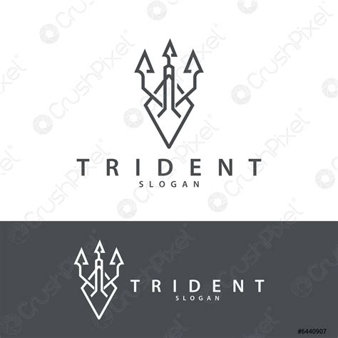 Neptune Poseidon Trident Logo Spear Simple Vintage Template Design