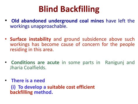 Blind Backfilling Of Goaf And Coal Extraction Below Built Up Areas