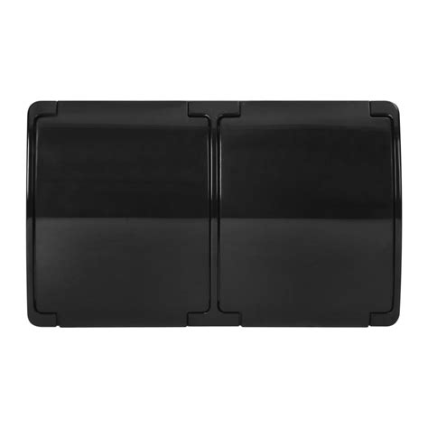 Double Socket 2x2pe Aquatic Ip44 Black