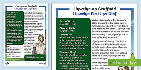 Llywelyn Ein Llyw Olaf Facts Twinkl Cymru Teacher Made