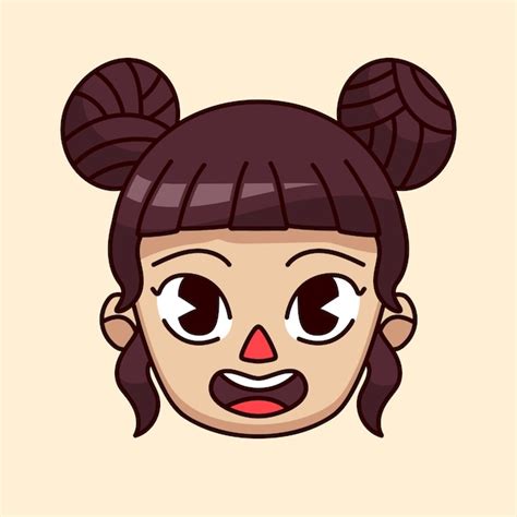 Premium Vector Hand Drawn Asian Face Cartoon Illustration