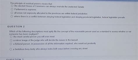 Solved The Principle Of Residual Powers Means That The