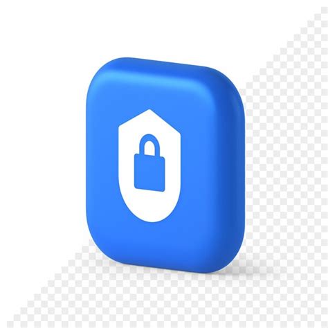 Premium Psd Lock Shield Security Button Privacy Blocked Password