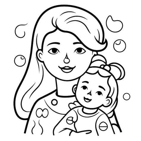 스케치 손으로 그린 단일 라인 아트 색칠 페이지 선 그리기 흰색 배경에 고립 프리미엄 Ai 생성 벡터