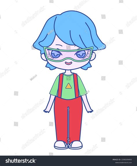 Illustration Isolated Cute Futuristic Chibi Character Stock Vector Royalty Free 2208209493