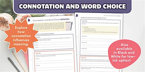Connotation And Word Choice Activities