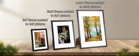 Tgarden 14 Pack Brown Picture Frames With Mat For