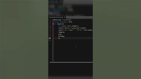 Swapping Two Numbers In Cc Programming Youtube