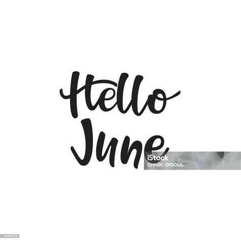 Ilustración De Lettering Hola Junio Ilustración Vectorial Y Más Vectores Libres De Derechos De