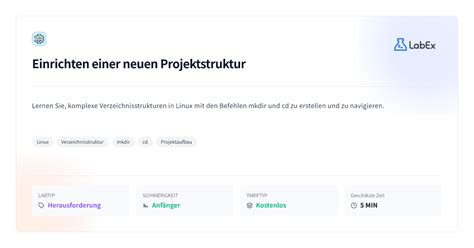Einrichten Einer Neuen Projektstruktur Labex