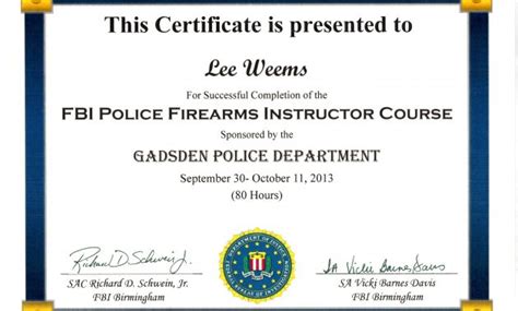 Nra Security Firearms Training Instructor Certificate Free Printable 1st Official Format Two