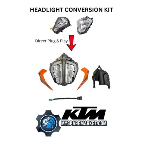 Headlight Conversion Kit Ktm Duke Halogen To Led Setup Mysparemarket