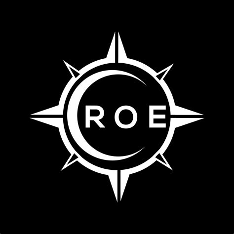 Roe Abstract Technology Circle Setting Logo Design On Black Background