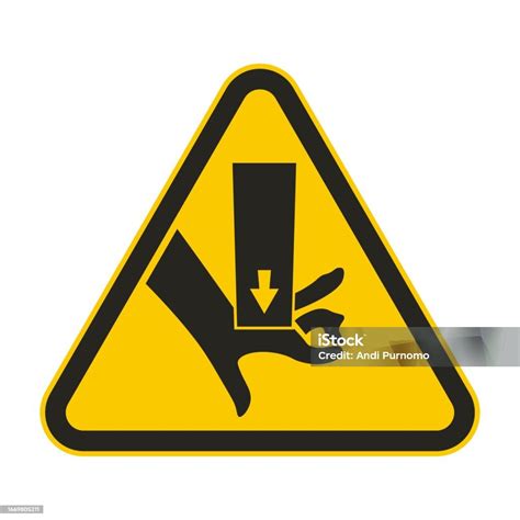 Panneau Triangle De Sécurité Isolé Pictogramme Noir Risque Blessure Doigt Écrasement Accident