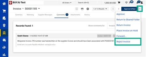 Rejecting Invoices Invoice Review Accounts Payable Documentation Financial Training