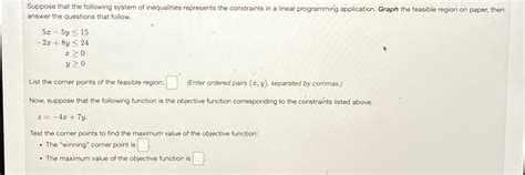 Solved Suppose That The Following System Of Inequalities Chegg