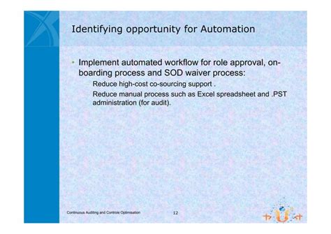 Continuous Auditng And Process Optimisation Ppt