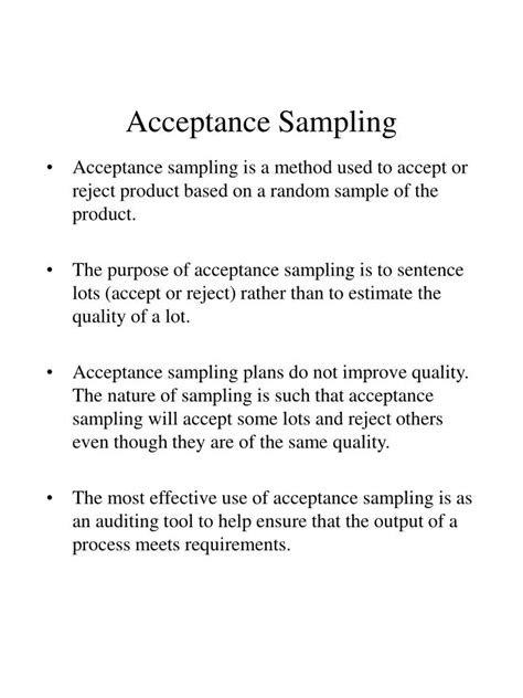 Ppt Acceptance Sampling Powerpoint Presentation Free Download Id