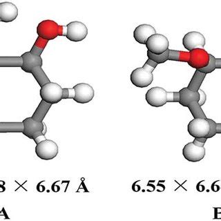Space Filling Model Of A Cis 2 Methoxycyclohexanol And B