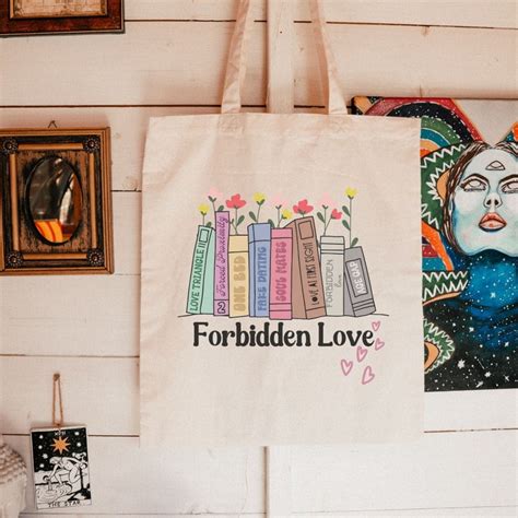Bookish Canvas Tote Bag Literary Bag Romance Novel Book Tropes Book