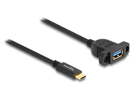 כבל Usb 10gbps תקע Usb C לשקע Usb A לפאנל אורך 1 מטר Delock