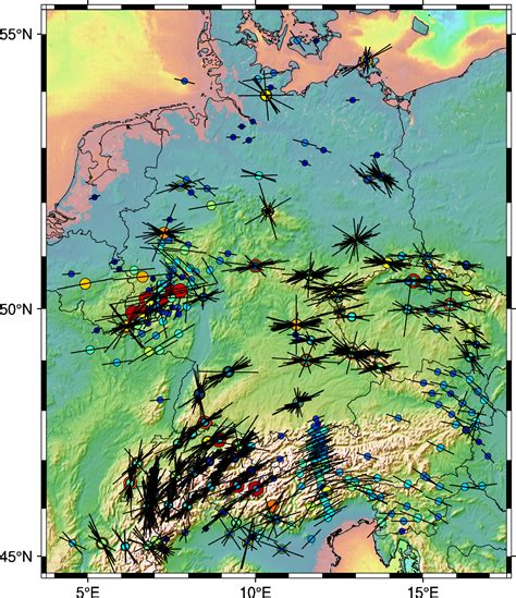 how to plot shear wave splitting measurements using pygmt earthquake