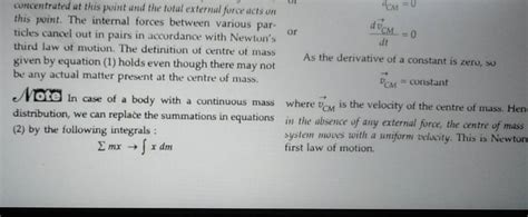 Concentrated At This Point And The Total External Force Acts On This Poin