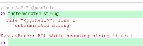 Breaking A Line With Causes Green Syntax Error After A Because It Doesn T See The The First
