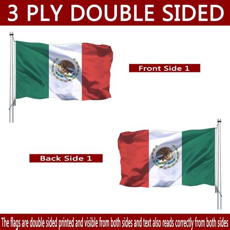 Mexico Mx Flag 3x5 Outdoor Double Sided Vivid Color