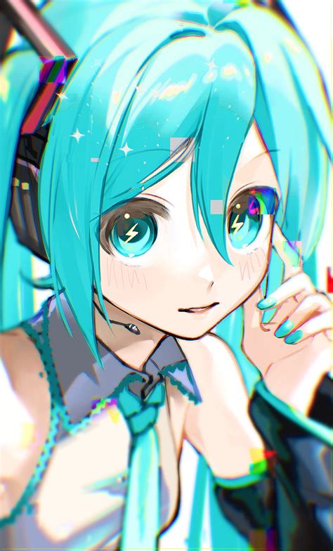 Hatsune Miku Vocaloid Commentary Highres Symbol Only Commentary Girl Aqua Eyes Aqua Hair