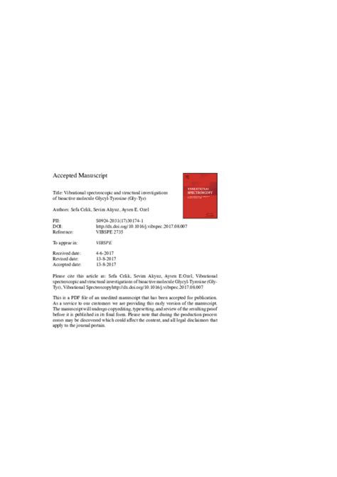 Pdf Vibrational Spectroscopic And Structural Investigations On