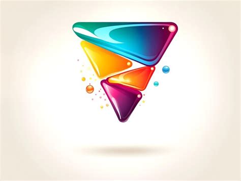 Premium Photo Vector Colorful Glossy Triangle With Abstract Bubbles