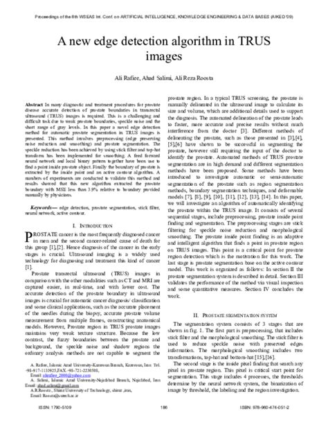 Pdf Novel Edge Detection For Prostate Segmentation