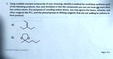 Solved Using Multiple Reactant Compounds Of Your Choosing Identifya