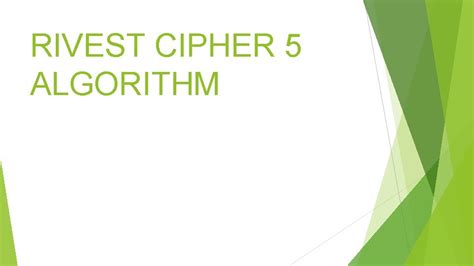 Rivest Cipher 5 Algorithm Rc 5 It Is