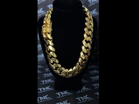 30mm Gold Cuban Link Chain For Men 14k Gold Plated Non Tarnish Heavy