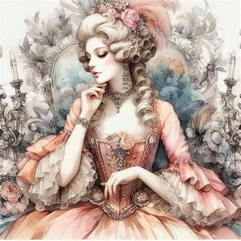 Rococo Woman Premium Ai Generated Image