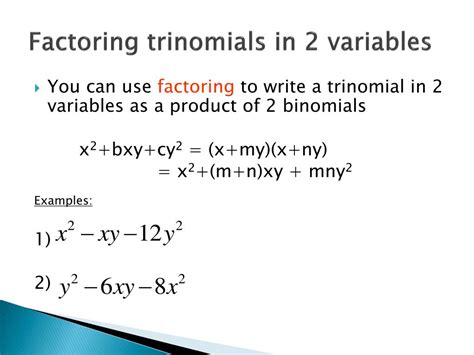 Ppt 5 7 5 9 Factoring Trinomials Powerpoint Presentation Free Download Id 6330422